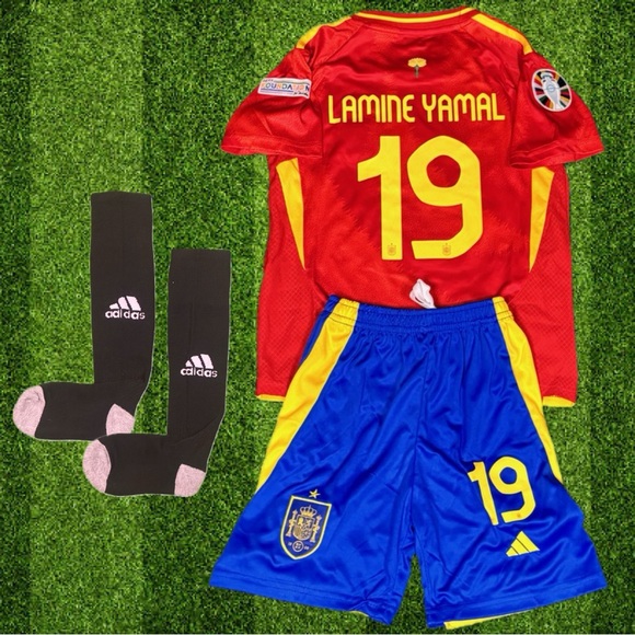 Nike | Shirts & Tops | 22425 Lamine Yamal Spain Home Kit Kids Jersey ...